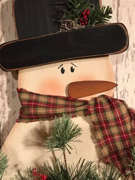 Primitive Winter Decor Primitive Snowman Decor Snowman Decorations Winter Decor Tole