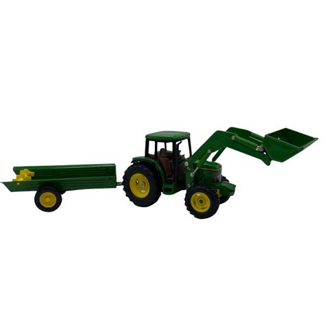 Ertyl Die Cast John Deere Tractor With Loader And Manure Spreader S