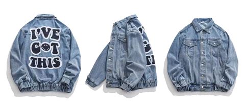 Custom Embroidery Patch Denim Jacket For Men Blue Jacket With Logo