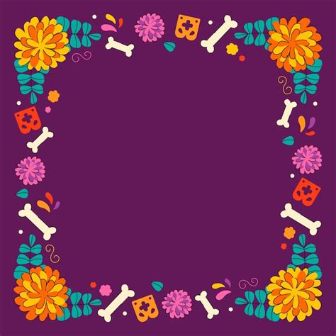 Dia De Los Muertos Border Vectors And Illustrations For Free Download