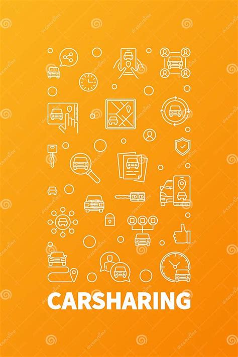 Carsharing Linear Illustration Car Sharing Vector Concept Line Banner