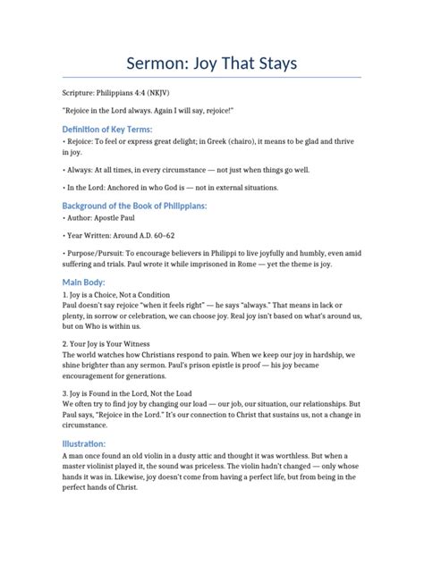 Sermon Joy That Stays Pdf