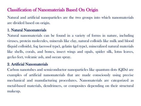 Nanomaterials Classification And Synthesis Pptx Pptx