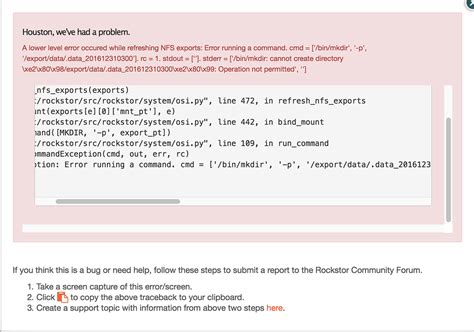 A Lower Level Error Occurred While Refreshing Nfs Exports Error