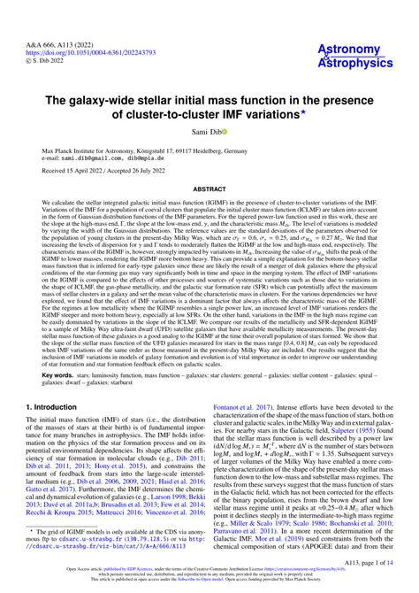 Pdf The Galaxy Wide Stellar Initial Mass Function In The Presence Of