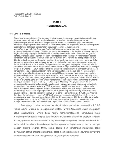 Contoh Laporan Proposal Cps Ta Pdf