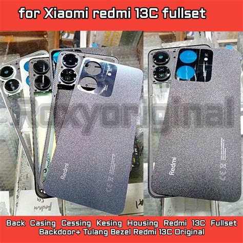 Back Casing Cessing Casing Housing Redmi 13C Fullset Backdoor Bone Bezel Redmi 13C Original