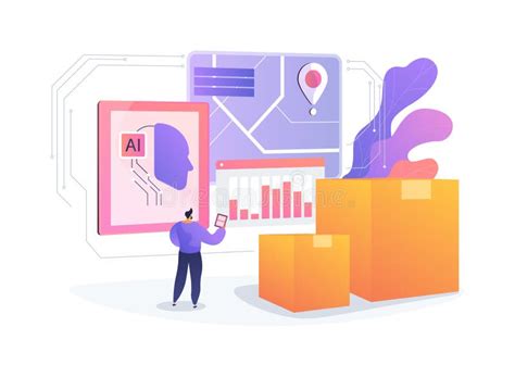 Ai Powered Route Optimization Abstract Concept Vector Illustration