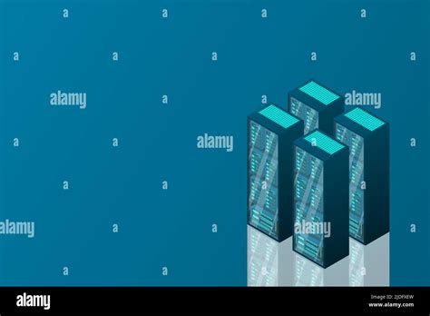 Mainframe Powered Server High Technology Concept Data Center Cloud