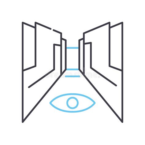 Perspective View Line Icon Outline Symbol Vector Illustration Concept Sign Stock Vector