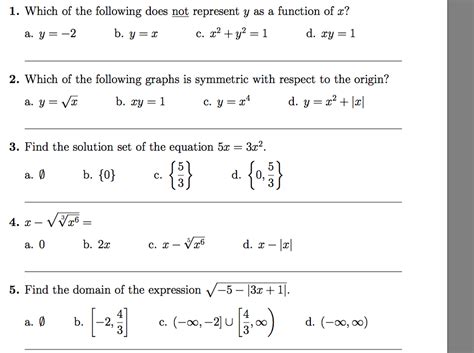 Solved Which Of The Following Does Not Represent Y As A