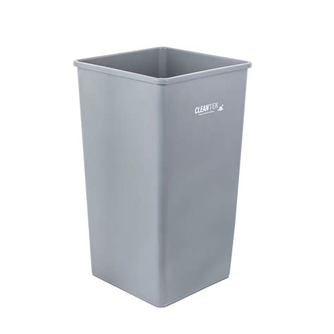 Clean Tek Professional 50 Gal Square Gray Plastic Trash Can 19 1 2 X