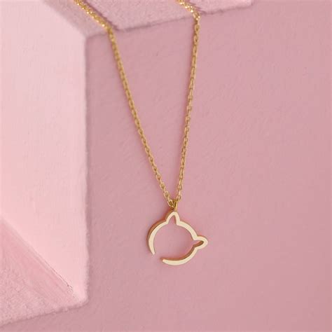 Simple Gold Cat Necklace Pendant Cat Lovers Jewelry T For Etsy