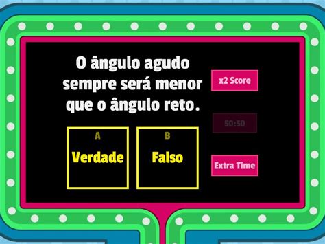 Atividade Sobre Angulos Ângulos Complementares E Suplementares Gameshow Quiz