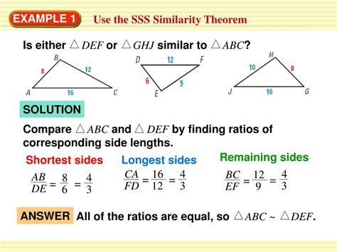 Ppt Understanding Triangle Similarity Sss And Sas Theorems In