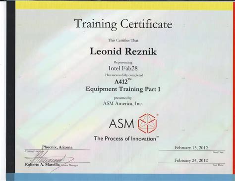Asm Class Certification Pdf