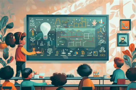 Young Teacher Leading A Class Presentation Premium Ai Generated Image