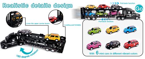 Corper Toys Diecast Pull Back Transport Car Carrier Truck