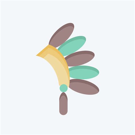 Icon Headdress Related To American Indigenous Symbol Flat Style Simple Design Editable