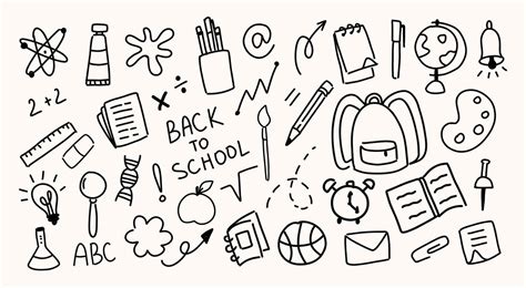 Back To School Doodles Collection 74456175 Vector Art At Vecteezy
