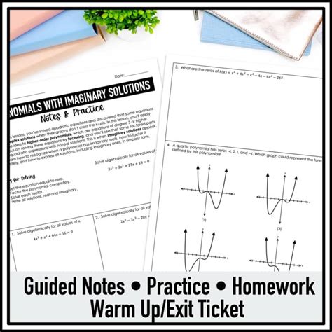 Solving Polynomial Equations With Real And Imaginary Roots Algebra 2 Lesson