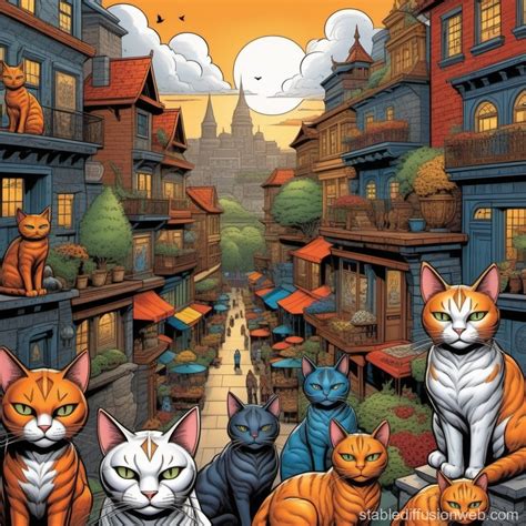 Giant Cat Statue Stable Diffusion Online