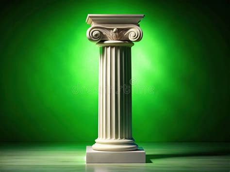 Stunning 3d Rendered Column Design Against A Vibrant Green Background