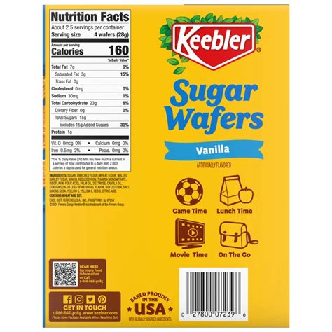 Keebler Sugar Wafers Vanilla 2 75 Oz 24 Count Costco