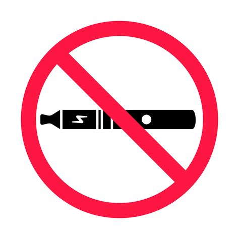 No Vaping Sign Red Forbidden Circle Sign Icon Isolated On White