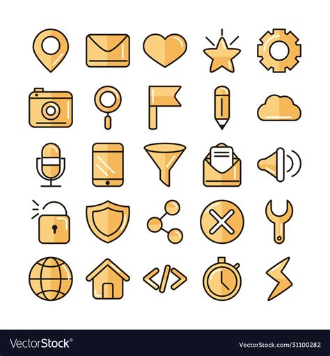 Interface Internet Web Technology Digital Icons Vector Image