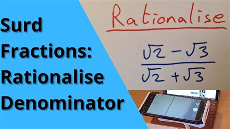 How To Rationalise Surd Fractions Youtube