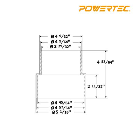 Reducer 5 To 4 For Hose Pipe Connection Saw Dust Collection System