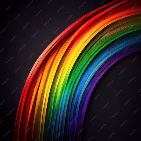 Single Horizontal Rainbow Spectrum On A Black Background Bold And
