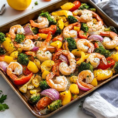 Healthy Sheet Pan Shrimp And Vegetables Krystels Cooking