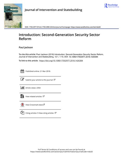 PDF Introduction Second Generation Security Sector Reform