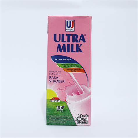 Jual Susu Stoberi Strawberry Segar Uht Ultra Milk 200ml Shopee Indonesia