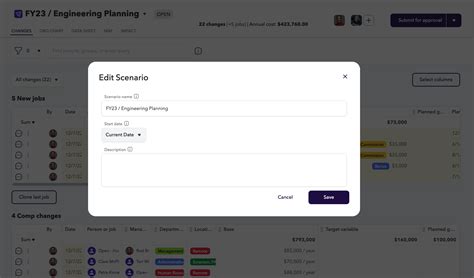 Editing Settings For A Scenario Charthop Documentation