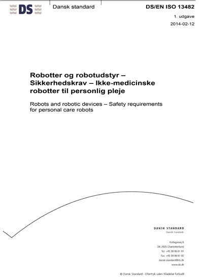 Dsen Iso 134822014 Robots And Robotic Devices Safety Requirements