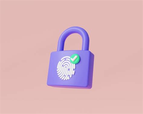 Premium Photo Padlock With Fingerprint Icon Security Concept Data Protection And Privacy