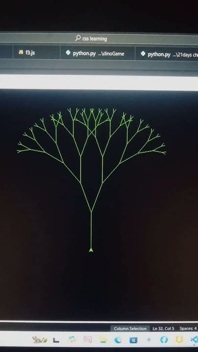 Mesmerizing Fractal Tree Drawing Using Python Turtle Satisfying