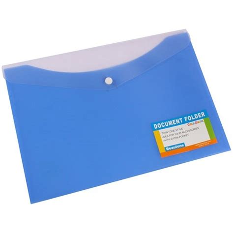 Files Bantex Document Folder A With Button Closure Tropical Blue Berry Jaybel Office Choice