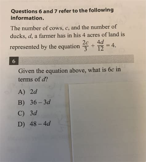 solved questions 6 and 7 refer to the following information