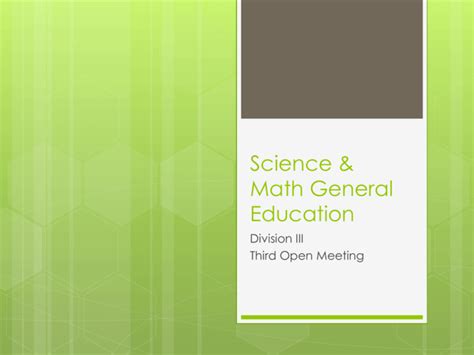 Science And Math General Education