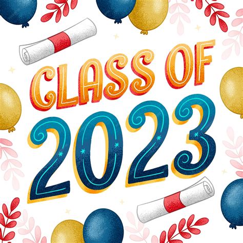 Free Vector Hand Drawn Text Illustration For Class Of 2023 Graduation