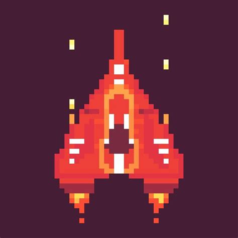 Spaceship Pixel Art Mngast