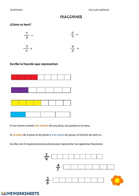 Fracciones Mariagarciasuarez Live Worksheets