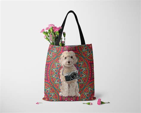 Champagne Cockapoo Dog Tote Bag Illustrated Dogs And 6 Travel Inspired
