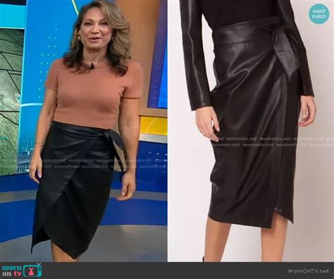 Wornontv Gingers Black Leather Wrap Skirt On Good Morning America