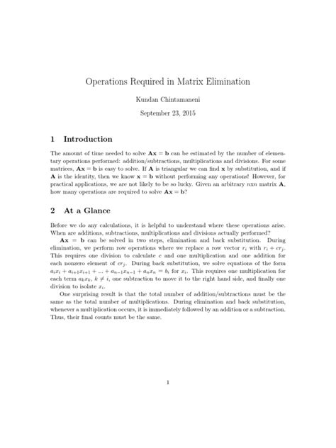 Matrices Elimination Method Pdf Matrix Mathematics Matrix Theory