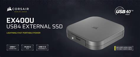 Corsair Ex400u 2tb Usb4 Portable External Usb Type C Ssd Usb4 Usb 3